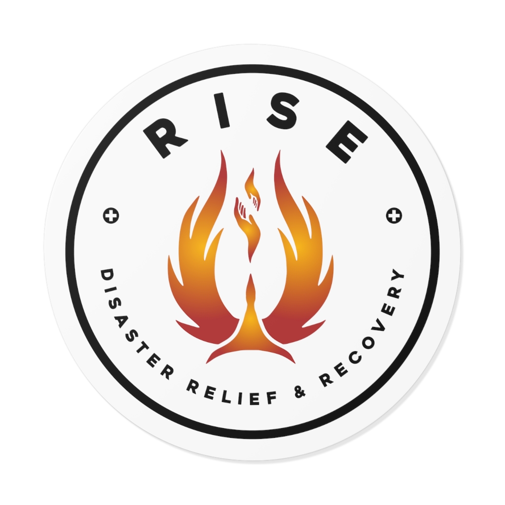 Round Vinyl Stickers | Rise Disaster Relief & Recovery