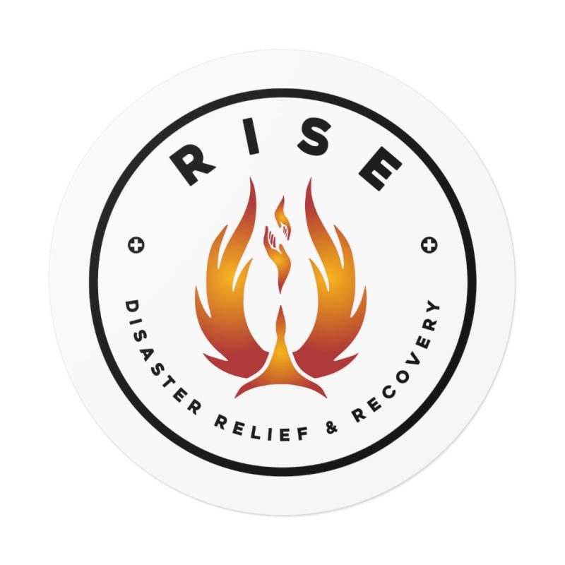 Round Vinyl Stickers | Rise Disaster Relief & Recovery
